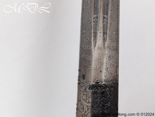 Seaforth Highlanders Ross – Shire Buffs Officer’s Sword – Michael D ...